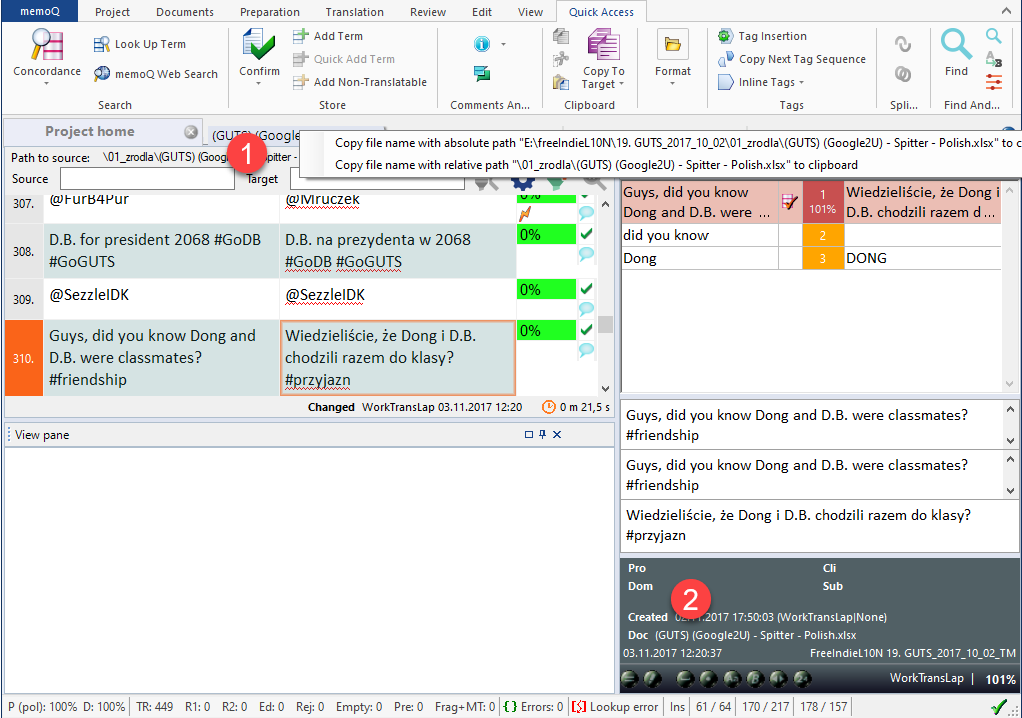 How to Get the Most Out of memoQ's View Pane